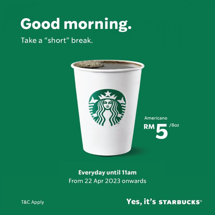 【好康】大马Starbucks推出【"Short" Break】大促销！购买指定的饮料最低售价为RM 5而已，大家可别错过咯！