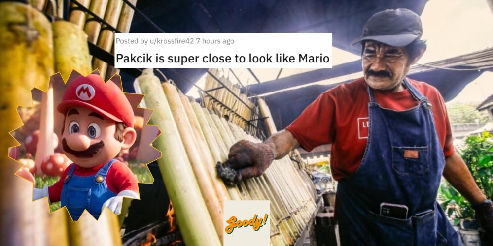 Lemang Seller At Gombak Be Looking Like Super Mario, Netizens Are Amused