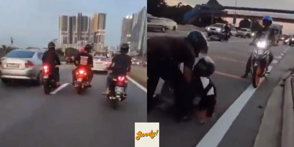 WATCH : Dangerous Car Chase Leads To Motorcycle Accident